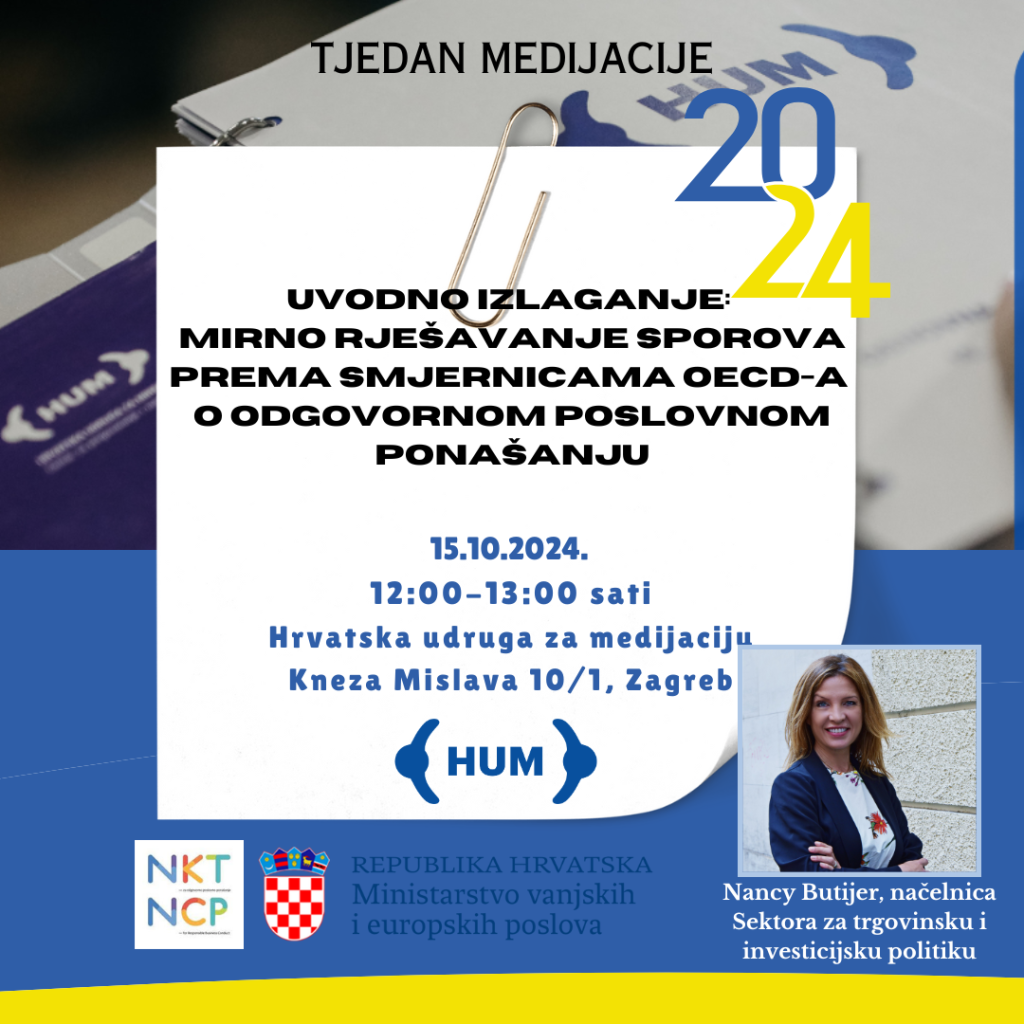 Mediation Week Highlights Role of National Contact Point – RBCroatia